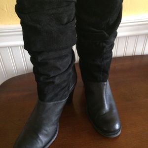 Markon | Shoes | Markon Womens 85m Black Leather Scrunch Boots | Poshmark